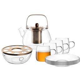 Geschirr-Set Leonardo "Tee-Set T&egrave; Per Te 1,2 Liter transparent", bunt (transparent), 10, Glas, Geschirr-Sets, Geschirr-Set, Sp&uuml;lmaschinengeeignet, Temperaturbest&auml;ndig bis max. 100 Grad C