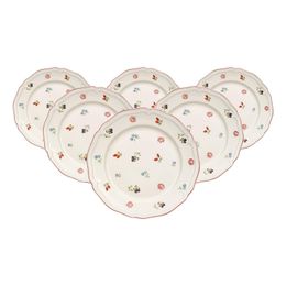 Villeroy & Boch Fr&uuml;hst&uuml;cksteller VILLEROY & BOCH "Fr&uuml;hst&uuml;cksteller Petite Fleur &oslash; 20,7 cm 6er Set wei&szlig;", wei&szlig;, B:20,7cm H:2,2cm L:20,7cm T:20,7cm &Oslash;:20,7cm, Speiseteller, Sp&uuml;lmaschinengeeignet, Mikrowellengeeignet