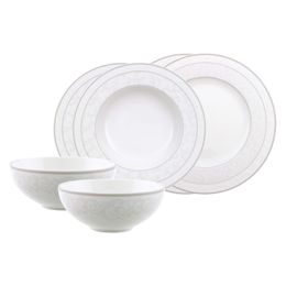 Villeroy & Boch Geschirr-Set VILLEROY & BOCH "Basic-Set Gray Pearl 6er Set wei&szlig;", wei&szlig;, 6, Porzellan, Geschirr-Sets, Geschirr-Set, Sp&uuml;lmaschinengeeignet, Mikrowellengeeignet