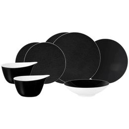 Geschirr-Set Seltmann Weiden "Einsteiger-Set Life Fashion 8er Set", schwarz (glamorous schwarz), 8, Porzellan, Geschirr-Sets, Geschirr-Set, Sp&uuml;lmaschinenfest, Mikrowellensicher, Ofenfest