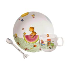 Villeroy & Boch Kindergeschirr-Set VILLEROY & BOCH "Kindergeschirr Hungry as a Bear 3er Set bunt", bunt, 3, Geschirr-Sets, Sp&uuml;lmaschinenfest, Mikrowellensicher