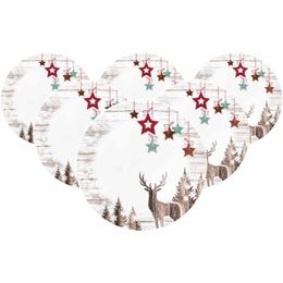 Speiseteller Seltmann Weiden "Speiseteller Life Christmas &oslash; 28,3 cm 6er Set wei&szlig;-braun", bunt (wei&szlig;, braun), B:28,3cm H:2,4cm L:28,3cm T:28,3cm &Oslash;:28,3cm, Speiseteller, Speiseteller, Sp&uuml;lmaschinengeeignet, Mikrowellengeeignet, Ofenfest, Salamandergeeignet, K&uuml;hlschrankgeeignet, Gefrierschrankgeeignet