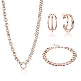Schmuckset ISABELLA FORD "IS007R", rose gold, Schmuck_Sets, Damen, 42cm / 18cm., Edelstahl, Schmuckset, 42 cm / 18 cm.