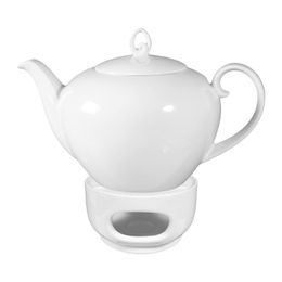 Teekanne Seltmann Weiden "Teekanne mit St&ouml;vchen Rondo/Liane 1,1 Liter 2er Set wei&szlig;", wei&szlig;, B:2cm H:2cm, Kannen, Sp&uuml;lmaschinenfest, Mikrowellensicher, Ofenfest