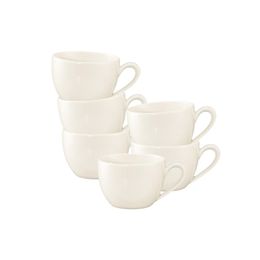 Espressotasse Seltmann Weiden "Espressotassen Savona Fine Diamond 110 ml 6er Set creme", beige (creme), B:6,8cm H:4,8cm, Porzellan, Trinkgef&auml;&szlig;e, Espressotasse, Sp&uuml;lmaschinenfest, Mikrowellensicher, Ofenfest