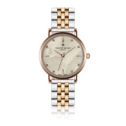 Quarzuhr PHILIPP BLANC "PB6-B288S", rose gold, silber, Armbanduhren, Damen, Quarzuhr