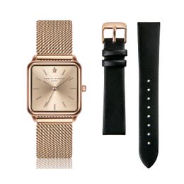 Quarzuhr AMELIA PARKER "SAC6-1", rose gold, schwarz, Armbanduhren, Damen, Quarzuhr