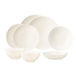 Geschirr-Set Seltmann Weiden "Einsteiger-Set Savona Fine Diamond 8er Set creme", beige (creme), 8, Porzellan, Geschirr-Sets, Geschirr-Set, Sp&uuml;lmaschinenfest, Mikrowellensicher, Ofenfest