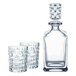 Whiskyglas Nachtmann "Whiskygl&auml;ser + Karaffe Bossa Nova 3er Set transparent", bunt (transparent), B:2cm H:2cm, Kristallglas, Trinkgef&auml;&szlig;e, Whiskyglas, Erh&ouml;hte Bruchfestigkeit