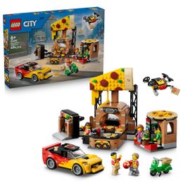 Konstruktionsspielsteine Lego "Pizza-Liefererlebnis mit Fahrzeugen (60496), Lego City", bunt, Spielbausteine, Kinder, Kunststoff, Made in Europe