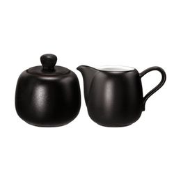 Milch- und Zuckerset Seltmann Weiden "Milch- & Zucker-Set Liberty Velvet Black 260 ml 2er Set schwarz", schwarz, 2, Porzellan, Geschirr-Sets, Sp&uuml;lmaschinenfest, Mikrowellensicher, Ofenfest