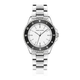 Quarzuhr MARC LAUDER "MF4-B090S", silber, Armbanduhren, Herren, Quarzuhr