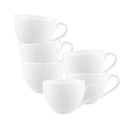 Villeroy & Boch Tasse VILLEROY & BOCH "Kaffeetassen Anmut 150 ml 6er Set wei&szlig;", wei&szlig;, B:9cm H:6,5cm, Porzellan, Trinkgef&auml;&szlig;e, Tasse, Sp&uuml;lmaschinenfest, Mikrowellensicher