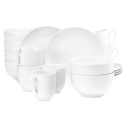 Geschirr-Set Seltmann Weiden "Fr&uuml;hst&uuml;cks-Set Amina 18er Set", wei&szlig;, 18, Porzellan, Geschirr-Sets, Geschirr-Set, Sp&uuml;lmaschinenfest, Mikrowellensicher, Ofenfest