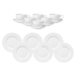Villeroy & Boch Geschirr-Set VILLEROY & BOCH "Kaffeeservice Royal wei&szlig;", wei&szlig;, 18, Porzellan, Geschirr-Sets, Geschirr-Set, Sp&uuml;lmaschinengeeignet, Mikrowellenfest