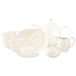 Geschirr-Set Seltmann Weiden "Teeservice Savona Fine Diamond 15er Set creme", beige (creme), 15, Porzellan, Geschirr-Sets, Geschirr-Set, Sp&uuml;lmaschinenfest, Mikrowellensicher, Ofenfest