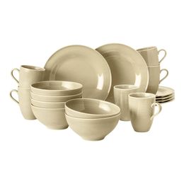 Geschirr-Set Seltmann Weiden "Fr&uuml;hst&uuml;cks-Set Beat Color Glaze 18er Set", beige (sandbeige), 18, Porzellan, Geschirr-Sets, Geschirr-Set, Sp&uuml;lmaschinengeeignet, Mikrowellenfest, Ofenfest