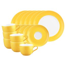 Geschirr-Set Seltmann Weiden "Kaffeeservice Liberty Pure Colors 18er Set", gelb (gelb glow), 18, Porzellan, Geschirr-Sets, Geschirr-Set, Sp&uuml;lmaschinenfest, Mikrowellensicher, Ofenfest