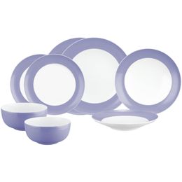 Geschirr-Set Seltmann Weiden "Einsteiger-Set Liberty Pure Colors 8er Set", lila (grape lila), 8, Porzellan, Geschirr-Sets, Geschirr-Set, Sp&uuml;lmaschinenfest, Mikrowellensicher, Ofenfest