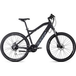 E-Bike Adore "Enforce" Gr. 49, schwarz (schwarz, schwarz), Elektrofahrr&auml;der, 49cm, 27,5 Zoll (69,85cm), Pedelec, Elektrofahrrad f&uuml;r Damen u. Herren, MTB