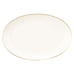 Servierplatte Seltmann Weiden "Servierplatte Savona Goldlinie 31,3 x 21,1 cm creme", beige (creme), B:21,1cm H:2,9cm L:31,3cm T:31,3cm, Porzellan, Servierplatten, Servierplatte, Sp&uuml;lmaschinenfest, Mikrowellensicher, Ofenfest
