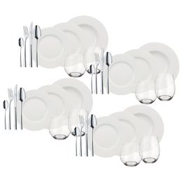 Villeroy & Boch Geschirr-Set VILLEROY & BOCH "Starter-Set Wonderful World 36er Set wei&szlig;", wei&szlig;, 36, Geschirr-Sets, Geschirr-Set, Sp&uuml;lmaschinengeeignet, Mikrowellenfest