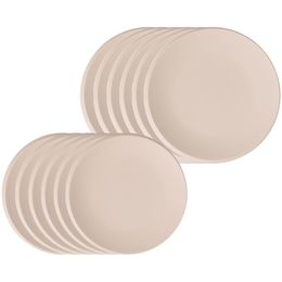 Villeroy & Boch Geschirr-Set VILLEROY & BOCH "Tafelservice NewMoon 12er Set beige", beige, 12, Porzellan, Geschirr-Sets, Geschirr-Set, Sp&uuml;lmaschinengeeignet, Mikrowellenfest