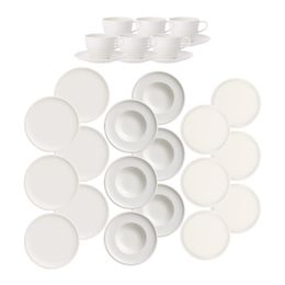 Villeroy & Boch Geschirr-Set VILLEROY & BOCH "Geschirr-Set Artesano Original 30er Set wei&szlig;", wei&szlig;, 30, Porzellan, Geschirr-Sets, Geschirr-Set, Sp&uuml;lmaschinengeeignet, Mikrowellenfest