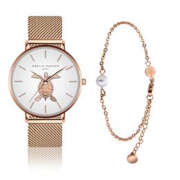 Quarzuhr AMELIA PARKER "SAA6-3", rose gold, Armbanduhren, Damen, Quarzuhr
