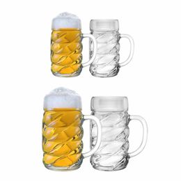 Bierkrug ST&Ouml;LZLE "Bierkr&uuml;ge Diamond 4er Set transparent", bunt (transparent), B:2cm H:2cm, Glas, Trinkgef&auml;&szlig;e, sp&uuml;lmaschinenfest, wunderbar alltagstauglich, sehr bruchsicher