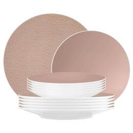 Geschirr-Set Seltmann Weiden "Tafelservice Life Fashion 12er Set", rosa (posh rose), 12, Porzellan, Geschirr-Sets, Geschirr-Set, Sp&uuml;lmaschinengeeignet, Mikrowellenfest, Ofenfest