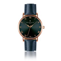 Quarzuhr PHILIPP BLANC "PA5-S130R", dunkelblau, Armbanduhren, Herren, Quarzuhr
