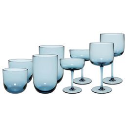 Gl&auml;ser-Set "Komplett-Gl&auml;ser-Set Like Glass 8er Set", ice, B:2cm H:2cm, Glas, LIKE. BY VILLEROY & BOCH, Trinkgef&auml;&szlig;e, Handw&auml;sche wird empfohlen