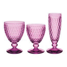 Villeroy & Boch Gl&auml;ser-Set VILLEROY & BOCH "Wein- & Sektgl&auml;ser Boston Coloured 12er Set", berry, B:2cm H:2cm, Glas, Trinkgef&auml;&szlig;e, Sp&uuml;lmaschinenfest