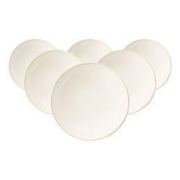 Suppenteller Seltmann Weiden "Suppenteller Savona Fine Diamond &oslash; 21,5 cm 6er Set creme", beige (creme), B:21,5cm H:4,7cm L:21,5cm T:21,5cm &Oslash;:21,5cm, Speiseteller, Sp&uuml;lmaschinenfest, Mikrowellensicher, Ofenfest
