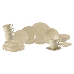 Geschirr-Set Seltmann Weiden "Kombiservice Beat Color Glaze", beige (sandbeige), 30, Porzellan, Geschirr-Sets, Geschirr-Set, Sp&uuml;lmaschinengeeignet, Mikrowellenfest, Ofenfest