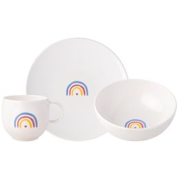 Villeroy & Boch Geschirr-Set VILLEROY & BOCH "Fr&uuml;hst&uuml;cksset Be Happy With Love 3er Set bunt", bunt, 3, Porzellan, Geschirr-Sets, Geschirr-Set, Sp&uuml;lmaschinengeeignet, Mikrowellengeeignet
