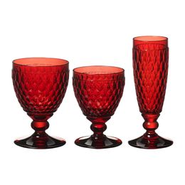 Villeroy & Boch Gl&auml;ser-Set VILLEROY & BOCH "Wein- & Sektgl&auml;ser Boston Coloured 12er Set", rot, B:2cm H:2cm, Glas, Trinkgef&auml;&szlig;e, Sp&uuml;lmaschinenfest