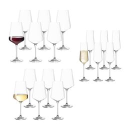 Gl&auml;ser-Set Leonardo "Wein- und Sektgl&auml;ser Puccini 18er Set transparent", bunt (transparent), B:2cm H:2cm, Glas, Trinkgef&auml;&szlig;e, Ideal f&uuml;r den Alltag, sp&uuml;lmaschinengeeignet