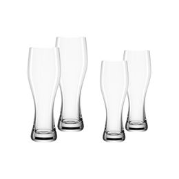 Bierglas Leonardo "Weizenbiergl&auml;ser Taverna 4er Set transparent", bunt (transparent), B:2cm H:2cm, Glas, Trinkgef&auml;&szlig;e, Ideal f&uuml;r den Alltag, sp&uuml;lmaschinengeeignet