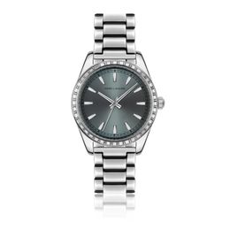 Quarzuhr MARC LAUDER "MD9-B058S", silber, Armbanduhren, Damen, Quarzuhr