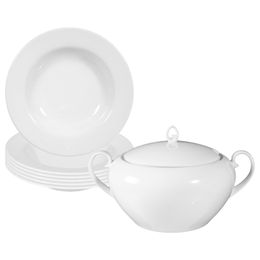 Geschirr-Set Seltmann Weiden "Suppen-Set Rondo/Liane 7er Set wei&szlig;", wei&szlig;, 7, Porzellan, Geschirr-Sets, Geschirr-Set, Sp&uuml;lmaschinengeeignet, Mikrowellengeeignet, Ofenfest, Salamandergeeignet, K&uuml;hlschrankgeeignet, Gefrierschrankgeeignet