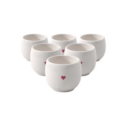 Eierbecher "Eierbecher With Love &oslash; 5,3 cm 6er Set wei&szlig;", wei&szlig;, B:5,3cm H:4,4cm &Oslash;:5,3cm, Porzellan, LIKE. BY VILLEROY & BOCH, Eierbecher, Sp&uuml;lmaschinengeeignet, Mikrowellengeeignet