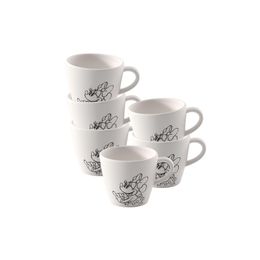 Villeroy & Boch Espressotasse VILLEROY & BOCH "Espressotassen Manufacture Rock blanc - Mickey Mouse 60 ml 6er Set wei&szlig;", wei&szlig;, B:6,4cm H:5,6cm, Porzellan, Trinkgef&auml;&szlig;e, Espressotasse, Sp&uuml;lmaschinenfest, Mikrowellensicher