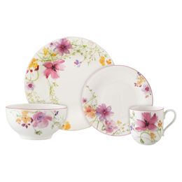 Villeroy & Boch Geschirr-Set VILLEROY & BOCH "Starter-Set Mariefleur Basic 8er Set bunt", bunt, 8, Porzellan, Geschirr-Sets, Geschirr-Set, Sp&uuml;lmaschinengeeignet, Mikrowellenfest