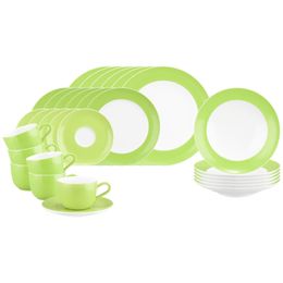 Geschirr-Set Seltmann Weiden "Kombiservice Liberty Pure Colors 30er Set", gr&uuml;n (lime gr&uuml;n), 30, Porzellan, Geschirr-Sets, Geschirr-Set, Sp&uuml;lmaschinenfest, Mikrowellensicher, Ofenfest