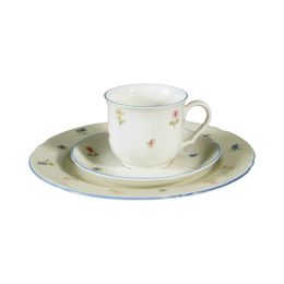 Geschirr-Set Seltmann Weiden "Kaffeegedeck Marieluise Streublumen 3er Set bunt", bunt, 3, Porzellan, Geschirr-Sets, Geschirr-Set, Sp&uuml;lmaschinengeeignet, Mikrowellengeeignet