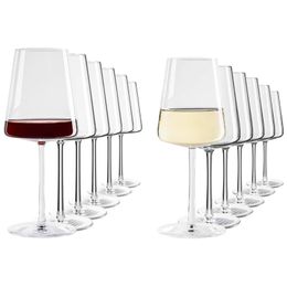 Gl&auml;ser-Set ST&Ouml;LZLE "Rot- und Wei&szlig;weingl&auml;ser Power 520 ml + 400 ml 12er Set transparent", bunt (transparent), B:2cm H:2cm, Glas, Trinkgef&auml;&szlig;e, sp&uuml;lmaschinenfest, wunderbar alltagstauglich, sehr bruchsicher