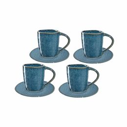 Espressotasse Leonardo "Espressotassen Matera 8er Set", blau, B:2cm H:2cm, Keramik, Trinkgef&auml;&szlig;e, Espressotasse, Ideal f&uuml;r den Alltag, sp&uuml;lmaschinengeeignet, mikrowellengeeignet
