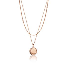 Collier ISABELLA FORD "FN005R", rosa (rose gold), Halsketten, Damen, 46cm, 25x1,5mm pendant, Edelstahl, L: 1,5 46, Collier